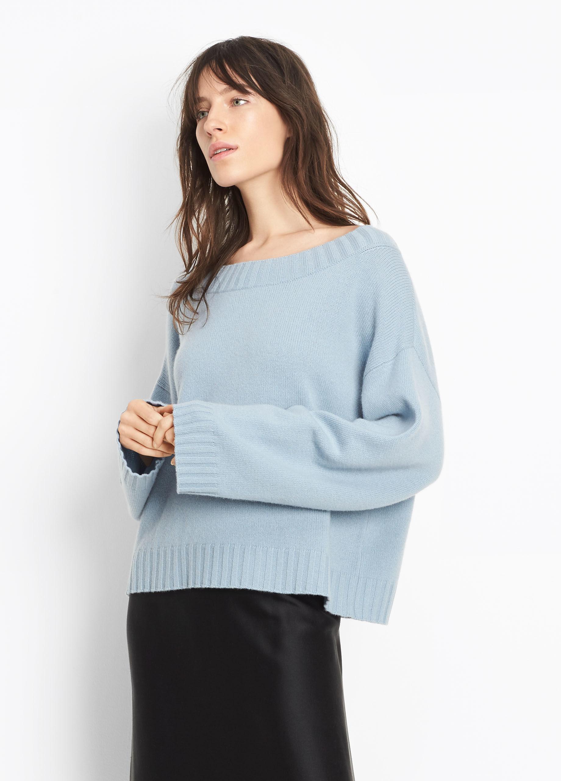 Vince Cashmere Boxy Pullover in Pale Blue (Blue) | Lyst Vince Cashmere Boxy Pullover in Pale Blue (Blue) | Lyst